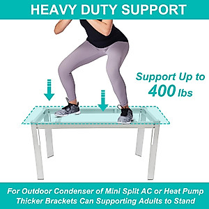 Mini Split Stand, Heavy Duty Mini Split Ground Stand For Ductless, Mini Split Condenser Stand, Mini Split Ground Mount Stand For 9,000-24,000 BTU, Support Up To 400 lbs Mini Split Mounting Stand