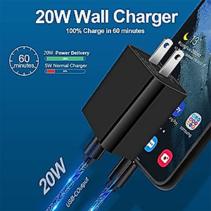 CHLGoodP USB C Fast Charger for Samsung Galaxy S21 S20 Note 21 20 S10+ A02S A42 A72 A52 A32 A12 A41 A71 A51 A11 S10E A10E, Quick Charge Wall Block, 30W PD Car Charger, Charging Type to Cable, Black