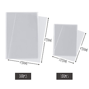 200Pcs Candy Treat Bags 4" x 6" Clear Cellophane Bag& 2.8'' x 4'' Small Treat Bags with Ties, Thickening Plastic Party Favor Bags for Lollipop Bags Cookie Chocolate Wrapping