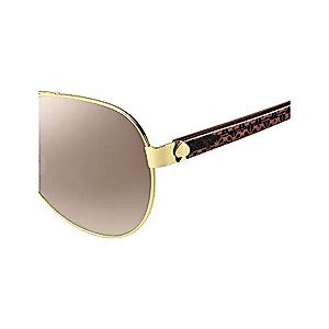 Kate Spade New York Women's Geneva/S Pilot Sunglasses, Gold Pink/Brown Silver Mirrored, 59mm, 12mm