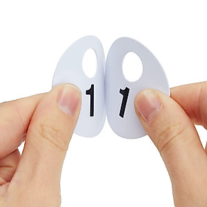 Juvale 2 Sets of Round Numbered Tags 1-300, Double-Sided Plastic Coat Check Tickets (1.7 in, 600 Pieces Total)