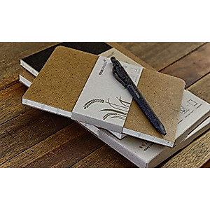 TRUEGRASSES Hardcover Notebook (5x7), Flat Open, Straw + PP, Recycled Paper, Cream (off-white), 70gsm, 160 Sheets, Grid