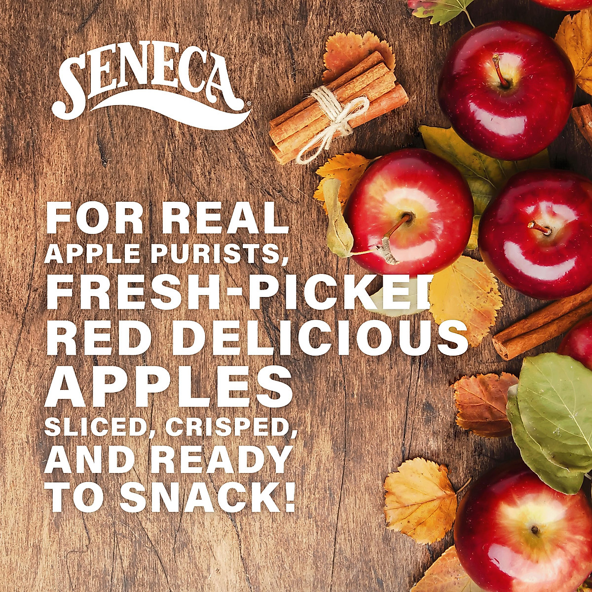 Seneca Cinnamon Apple Chips | Made from Fresh Apples | 100% Red Delicious Apples | Yakima Valley Orchards | Real Cinnamon | Crisped Apple Perfection | Foil Fresh Bag | 0.7 ounce (Pack of 24)