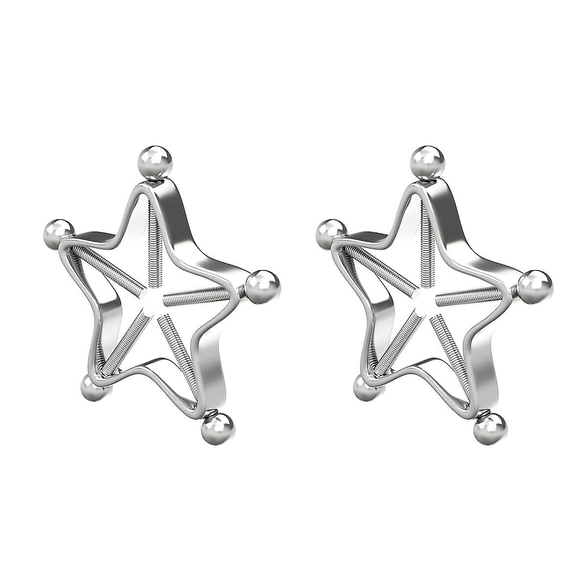 2Pcs Non-Piercing Fake Nipple Rings Nipple Shield Rings Adjustable Pressure Nipple Clamps Stainless Steel Bar Nipple Rings Body Nipple Jewelry