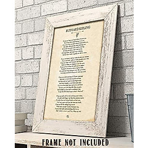 Rudyard Kipling - If - 11x14 Unframed Typography Book Page Print - Great Gift for Poetry Fans and Inspirational and Motivational Decor for Home and Office Under $15