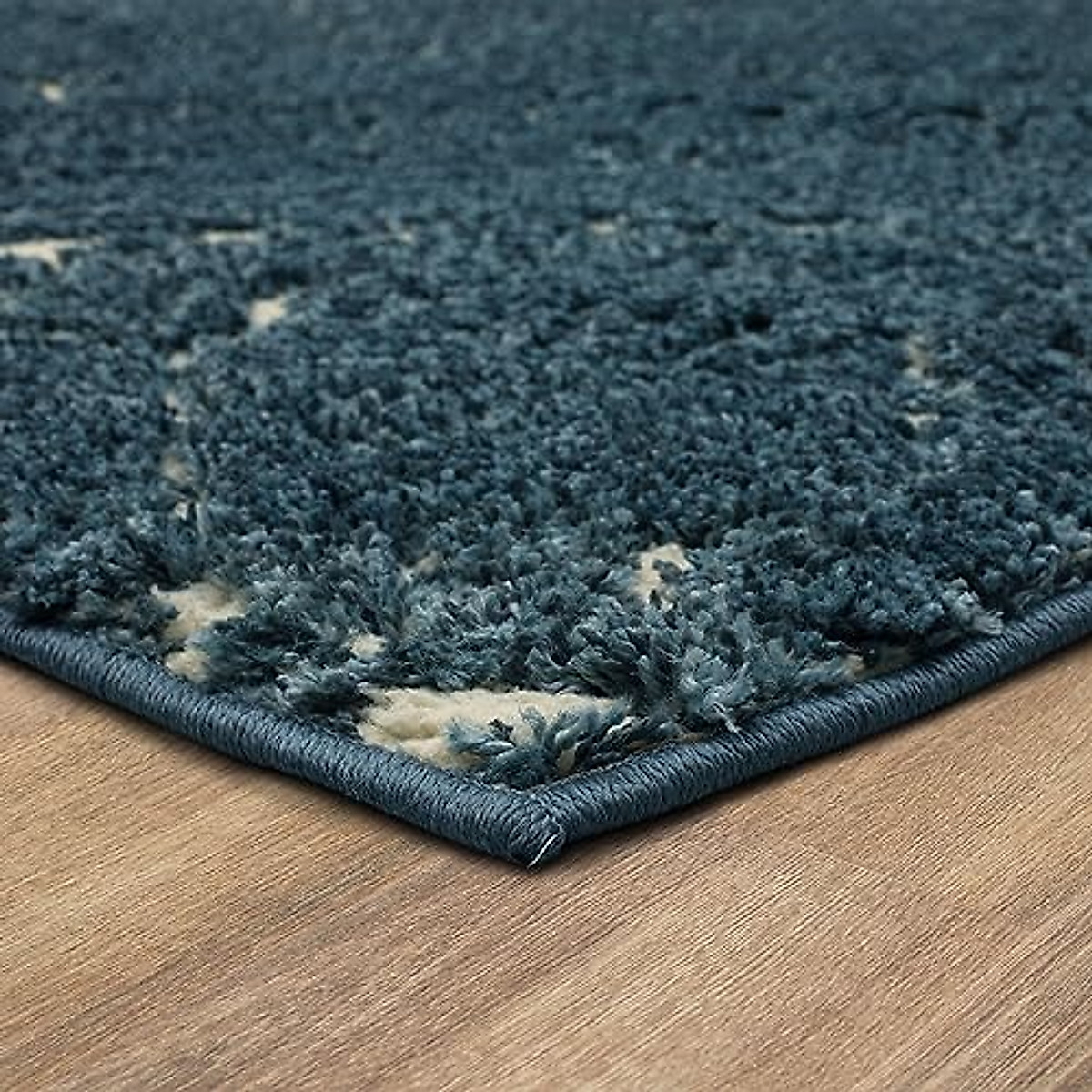 Mohawk Home Francesca Ornamental Medallion Denim Blue 5' x 8' Shag Area Rug Perfect for Living Room, Dining Room, Office