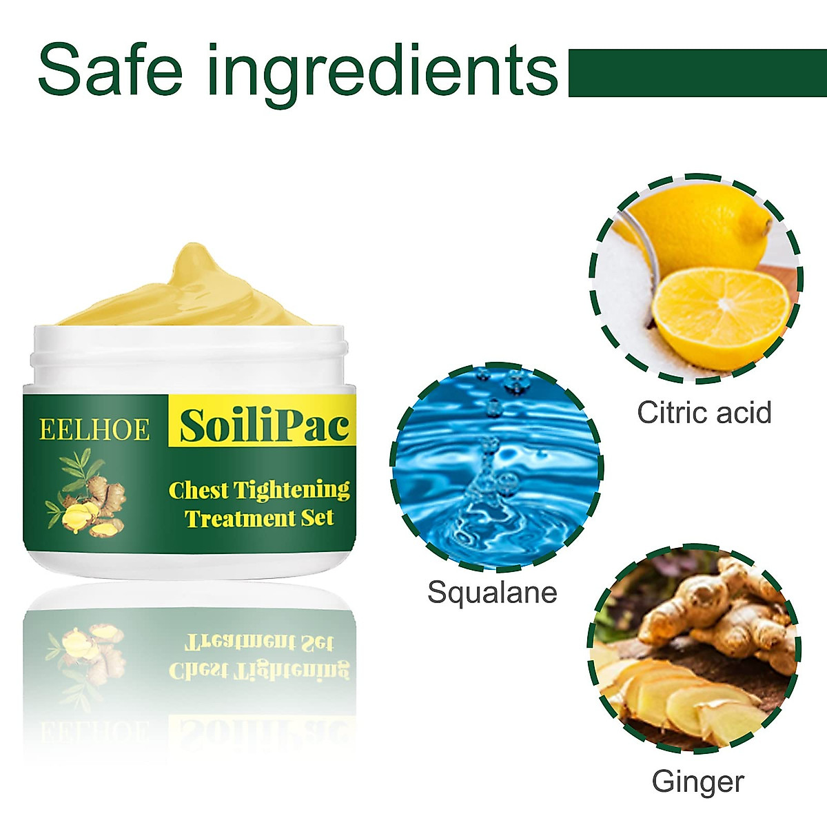 WDAC 2Pcs 50ml Natural Plant Breast Firming Massage Cream Remove Excess Fat Effectively Shrink Chest Gynecomastia Tightening Ginger Cream (A)