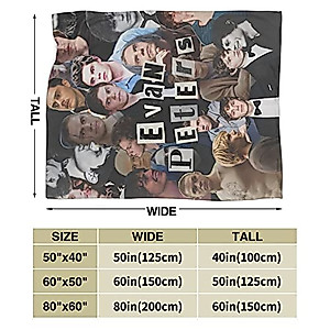 MEROHORO Evan Peters Collage Blanket (3 Sizes), Warm, Lightweight & Cozy, Super Soft & Comfy Flannel Blanket, Fleece Blanket, Microfiber Anti-Pilling Plush Blanket for Couch, Bed, Sofa, 60"x50"
