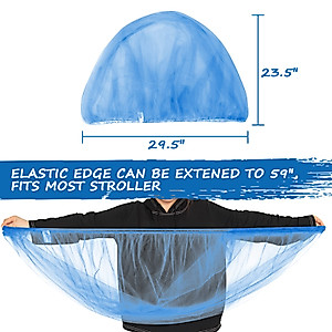 Mosquito Net for Stroller Baby Mosquito Net Perfect Bug Net for Strollers, Bassinets, Cradles, Playards, Pack N Plays and Portable Mini Crib, Baby Insect Netting, Blue