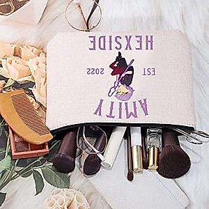 MEIKIUP The Owl House Inspired Makeup Bag Owl House Friends Group Gift The Owl House Fan Travel Toiletry Bag Hexside School of Magic and Demonics (AMITY Bag)