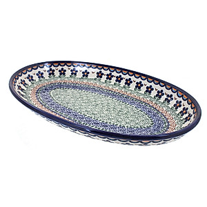 Polish Pottery Aztec Flower Oval Platter