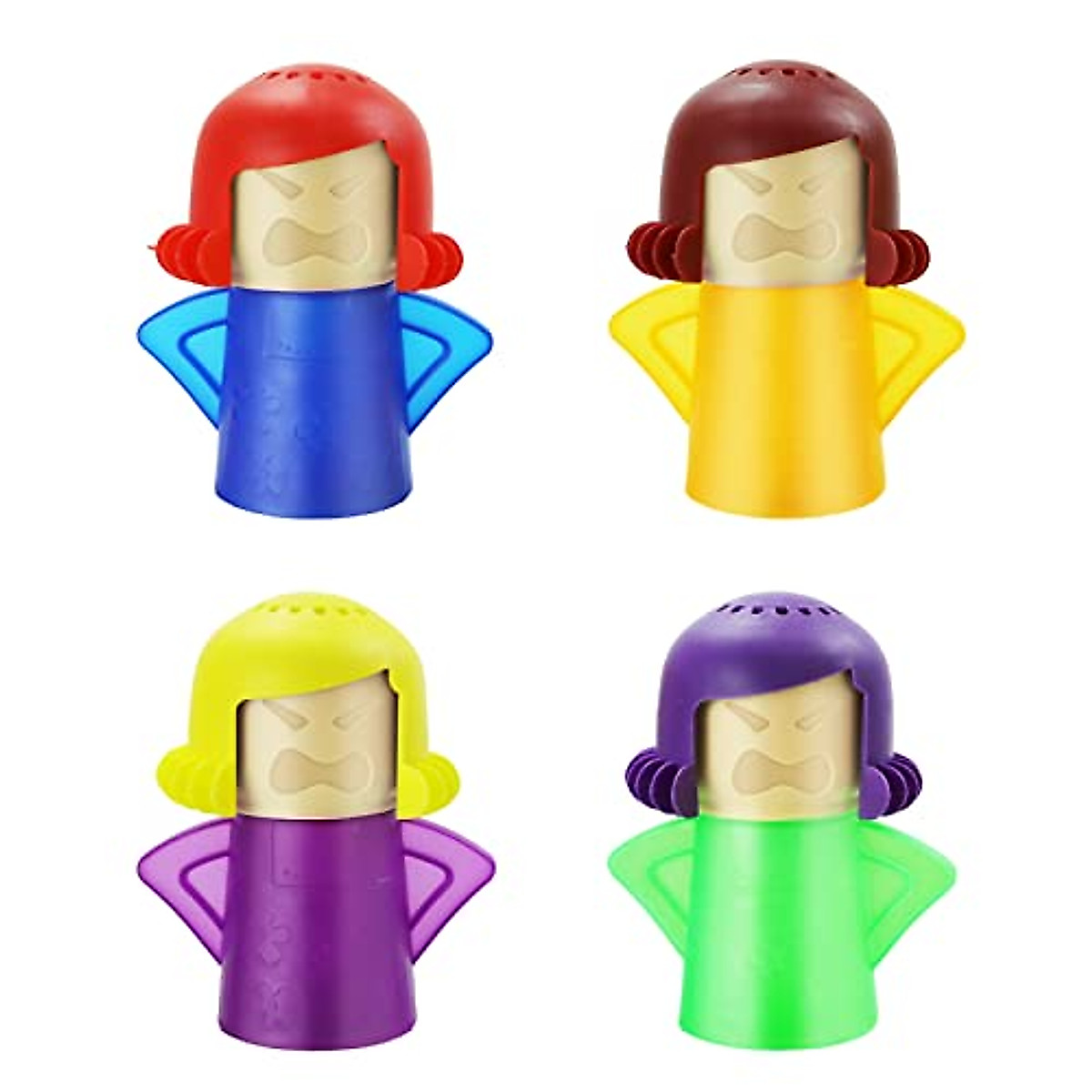UgyDuky 4 Pack Angry Mom Microwave Cleaner Microwave Oven Steam Cleaner Doll Use Water and Vinegar High Temperature Cleaning Kitchen Cleaning Tool for Home and Office