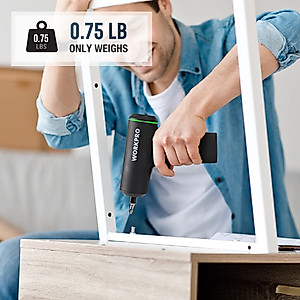 WORKPRO Electric Cordless Screwdriver Set, 4V USB Rechargeable Lithium-ion Battery Power Screwdriver Kit with LED Light, Screw Gun with 28pcs Accessories for Home, Office, Apartment Repair