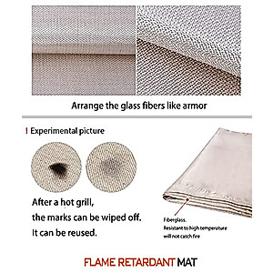 Fire Pit Mat for Deck Fireproof, Outdoor Wood Stove Hearth Pads, Camping BBQ Mat with Fire Retardant Material to Protect Your Deck Patio Lawn Campsite from Fire Burn, yellow, 40“x32”