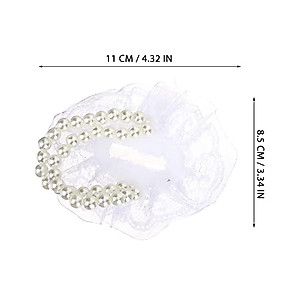TEHAUX Bridal Wristband Pearl Bracelets Wrist Corsage Bride Accessories 12pcs Wedding Wrist Corsages Pearl Lace Corsage Wristlet Pearl Wedding Wristband Wrist Band for DIY Corsage Manual