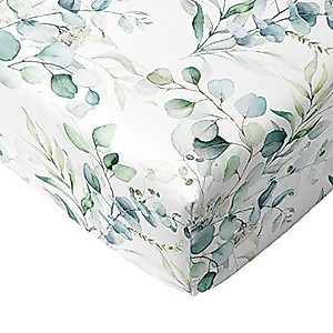 Crib Sheets for Girl - 100% Cotton Fitted Crib Sheet Set - Perfect for Baby Girls - Fits Standard Toddler Mattress (Greenery)