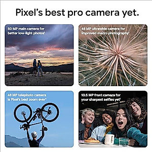 Google Pixel 8 Pro - Unlocked Android Smartphone with Telephoto Lens and Super Actua Display - 24-Hour Battery - Obsidian - 128 GB