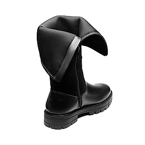 DREAM PAIRS SDBO221K Girls Knee High Buckle Fashion Riding Boots Little Kid/Big Kid Black Size 4