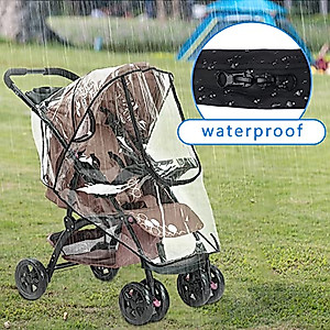 Ginchain Stroller Rain Cover, Universal Stroller Accessory, Waterproof Rainproof Windproof Weather Shield, Baby Travel Stroller Shield, Protect from Dust Snow Insects