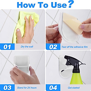 CBYJK Spray Bottle Holder Wall Mount, 8 Pack Adhesive Bottle Holder, Strongly Spray Bottle Organizer, Spray Bottle Hanger for Cabinet, Kitchen, Bathroom