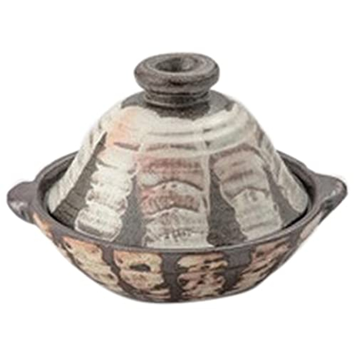 せともの本舗 Set of 10 Tajin Pot/Shabu Shabu Karatsu Brush Grain Tagin Pot No. 5, 6.9 x 6.1 x 4.7 inches (17.5 x 15.5 x 12 cm), Body 1.8 inches (4.5 cm), Direct Flame [Restaurant, Commercial Use]