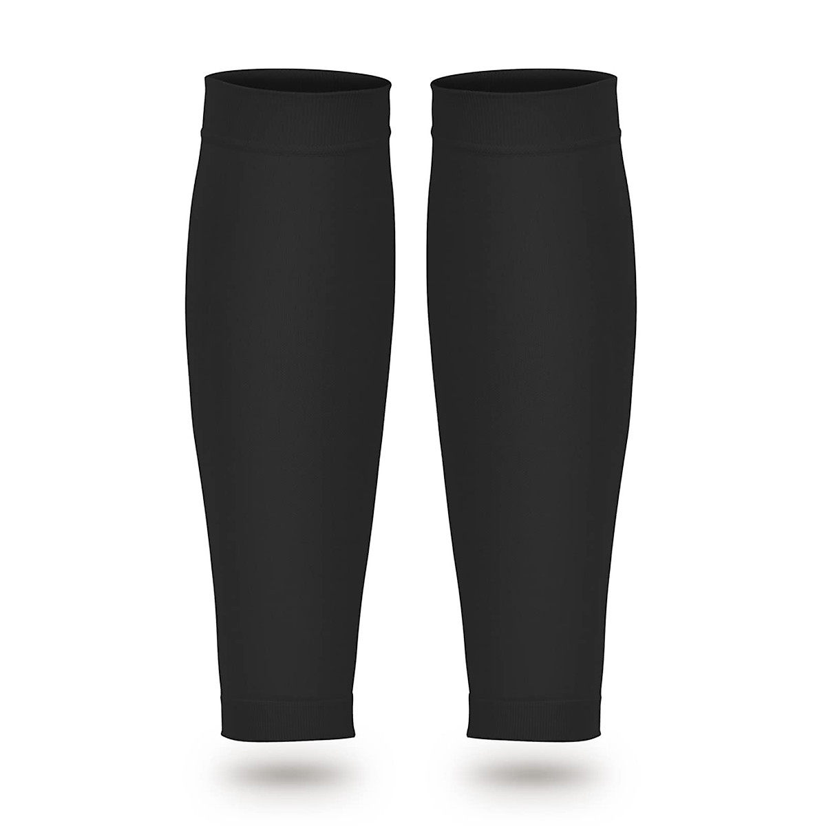 Calf Compression Sleeve Men, Elastic Calf Support for Injury Recovery Running Muscle Cramps 1 Pair(L-Black)