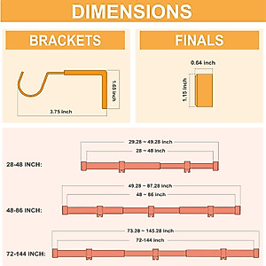 2 Pack Modern Curtain Rod, End Cap Style Design, Curtain Rods for Windows 48 to 84 Inch, Blackout Wrap Around Curtain Rod, Indoor and Outdoor, 48-86 Inch, Black