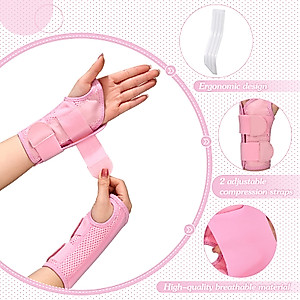2 Pieces Wrist Brace Carpal Tunnel for Men Women Arthritis Wrist Brace Protector Night Sleep Removable Wrist Support Carpal Tunnel for Helping People Have a Better Sleep(Small/Medium,Pink)