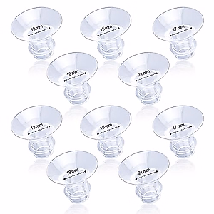 10pcs Flange Inserts, 13/15/17/19/21mm Silicone Breast Pump Flange Insert Wearable Breast Pump Accessories Compatible with Medela/Spectra/TSRETE/Momcozy S9/S12/S9Pro/S12Pro