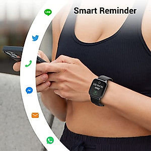 KALOC Smart Watch for Women Men, Fitness Tracker with Heart Rate Monitor & Sleep Tracking, Calorie Waterproof Activity Tracker Pedometer, Color Screen Fitness Watch Compatible with iPhone & Android