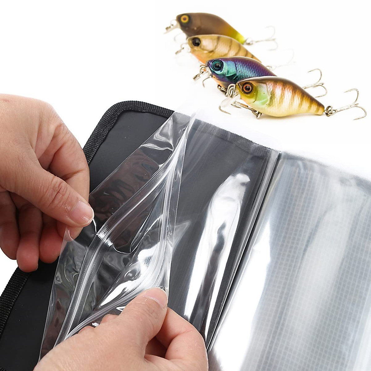 BESPORTBLE Fishing Bait Bag Fishing Bag Fishing Lures Organizer Portable Bait Organizer Fishing Tackle Bag Portable Fishing Pouch Transparent Tackle Foldable Soft Bait PVC Seal