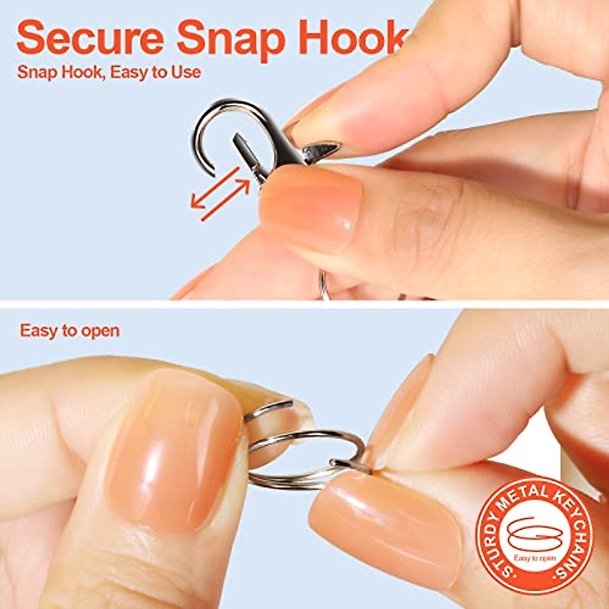 60PCS Metal Swivel Snap Hooks with Key Rings, LEOBRO 30PCS Small Lobster Claw Keychains Clasps and 30PCS Key Chain Ring for Keychain Clip, Lanyard, Key, Jewelry Making, Art Crafts, Silver