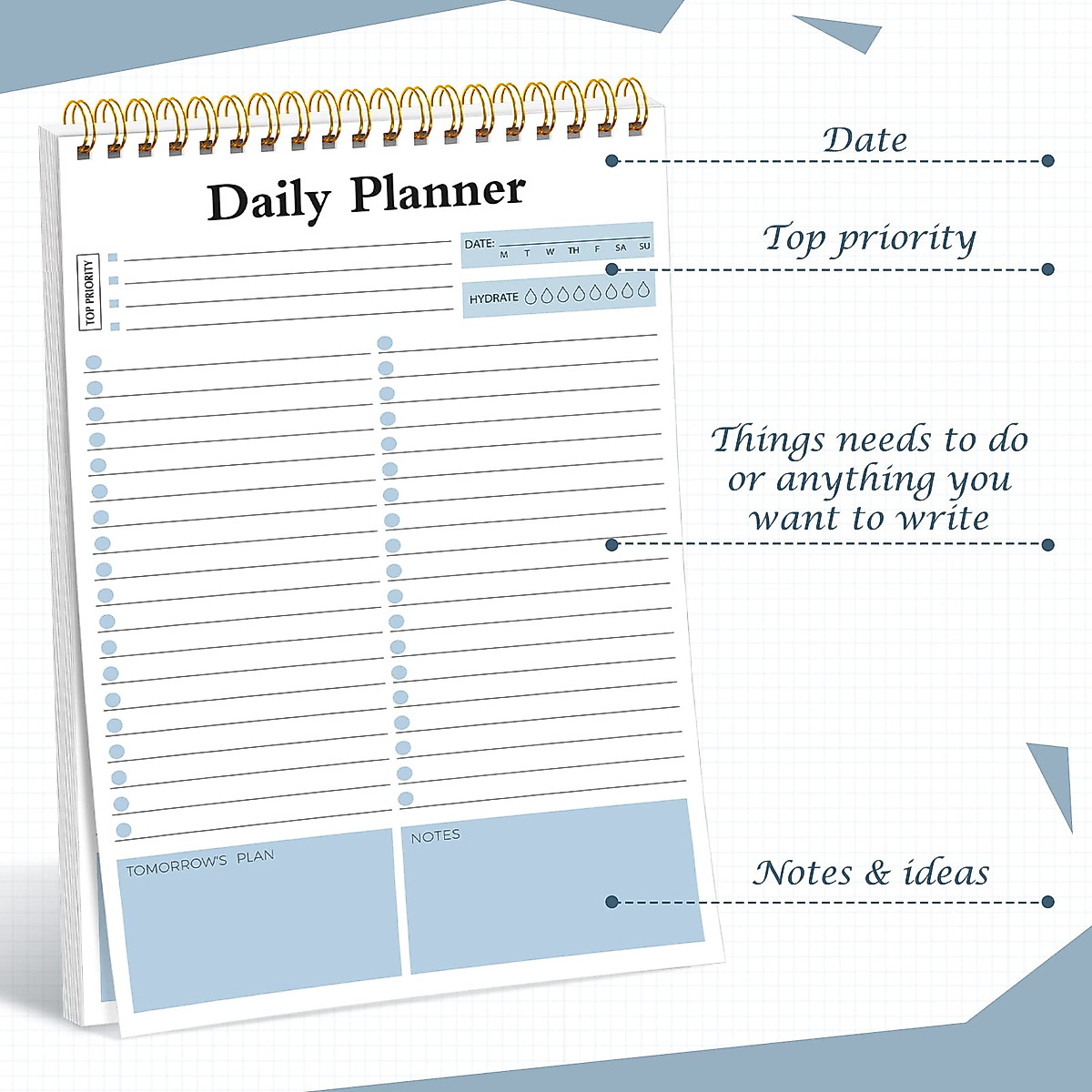 Hotop 6 Pack To Do List Notepad Daily Planner Notepad to Do Notebook Daily To Do List Notebook Daily To Do Notepads for Adults and Kids Classroom Office, 30 Sheets/ Pack (Mixed Colors, Fresh Style)