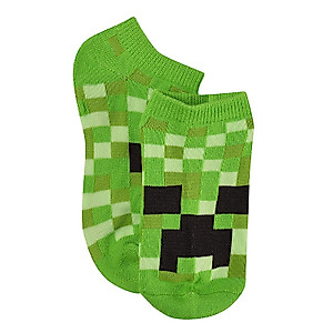 Minecraft Boys' Little Low Cut Socks, 6 Pair Pack, Multi, Small