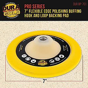 Dura-Gold Pro Series 7" Flexible Edge Polishing Buffing Hook and Loop Backing Pad, 5/8" - 11 Threads - Universal Rotary Polisher Buffer Backup Pad - Attach Foam Wool Buff Pads Automotive Car Detailing