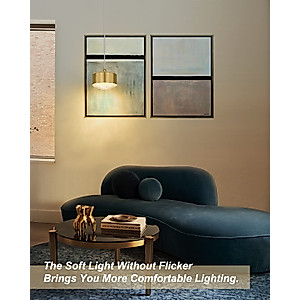 Ken & Ricky Gold LED Pendant Light Fixture, Mini Globe Hanging Light, Modern Island Lights for Kitchen Entryway Dinning Room Bathroom Bedroom - 1 Pack