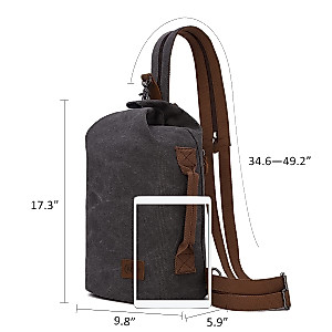 Canvas Sling Bag - Small Crossbody Backpack Shoulder Casual Daypack Rucksack for Men Women
