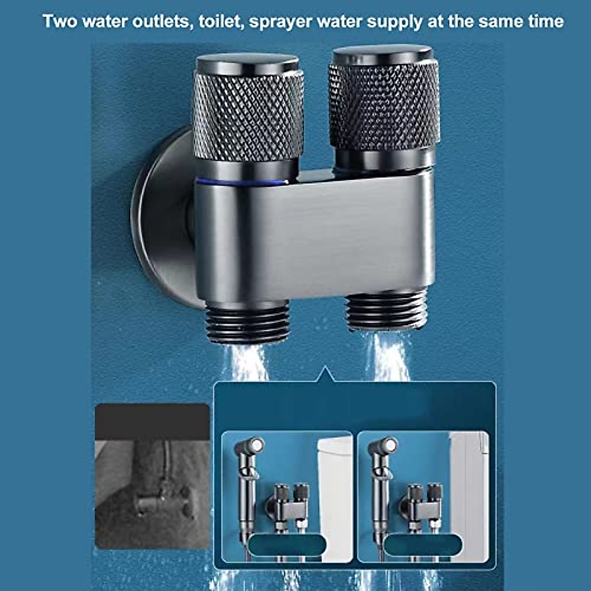 Handheld Toilet Bidet Sprayer, Stainless Steel Bidet Sprayer Adjustable Water Pressure Control Bidet Attachment with Hose Bracket