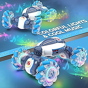 Dysaim Gesture RC Car, Gesture Sensing RC Stunt Car Toys for Kids 6-12 yr, 2.4GHz 4WD Hand Remote Control Cars with Lights Music, Off-Road 360° Rotation RC Drift Car Birthday Gifts for Boys Girls