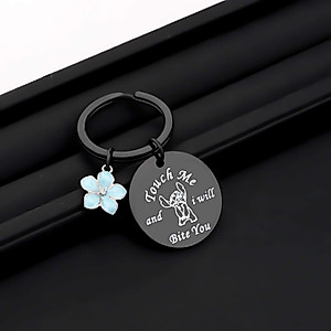 FOTAP Ohana Inspired Gift Hibiscus Flower Jewelry Touch Me and I Will Bite You Hawaiian Trip Gift (B-Bite You Key)