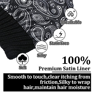 4 Pieces Winter Satin Lined Beanie Hat Knit Plain Satin Hat Touchscreen Gloves Set for Women Men (Black, Light Gray, Classic Style)