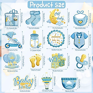 36pcs Blue Baby Shower Party Hanging Swirls Decor, It's A Boy Themes Party Supplies Boy Ceiling Hanging Streamers for Kids Gender Reveal Baby Shower Birthday Party Decorations