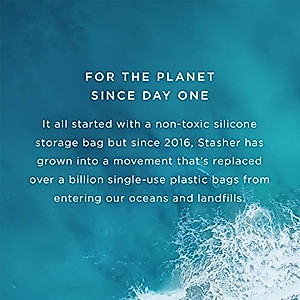 Stasher Platinum Silicone Food Grade Reusable Storage Bag, Sky (Sandwich) | Reduce Single-Use Plastic | Cook, Store, Sous Vide, or Freeze | Leakproof, Dishwasher-Safe, Eco-friendly | 28 Oz