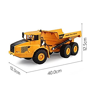 BZGWECD Boys Engineering Vehicle RC Car 2.4G 6ch Dump Truck Engineering Construction Loading Dump Remote Control Truck RC Trailer Model Toys for Kids Gifts