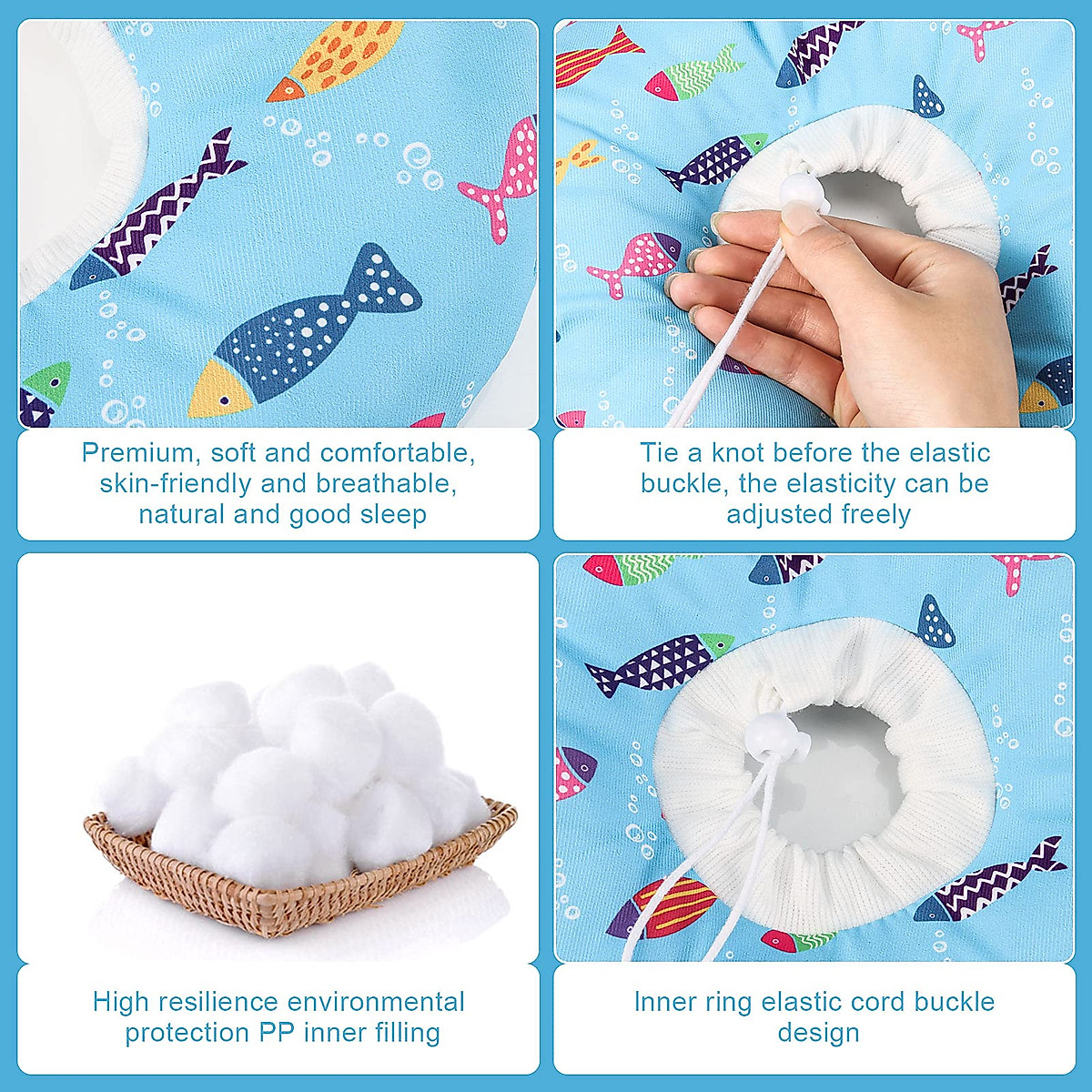 libfrnt Cat Cone Collar Soft, Cute Cat Donut Adjustable Cat Recovery Collar Elizabethan Cone Cat Cones to Stop Licking Comfortable Anti-Bite Neck Cone for Pet Cats Kittens After Surgery