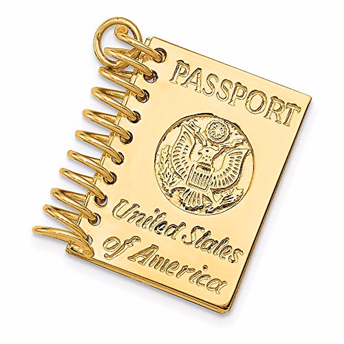 IceCarats 14K Yellow Gold Passport Necklace Charm Pendant Only