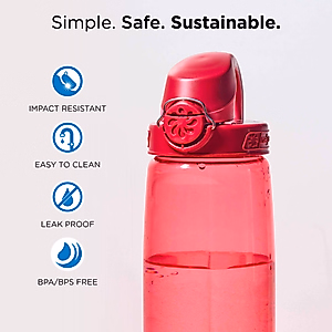 Nalgene On the Fly BPA-Free Water Bottle, Coral with Frost/Coral, 24 Oz