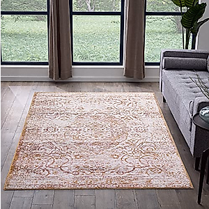 Edenbrook Area Rugs for Living Room - Cream Area Rug - Thick Pile Perfect for High Traffic Areas, 5x8 Rug