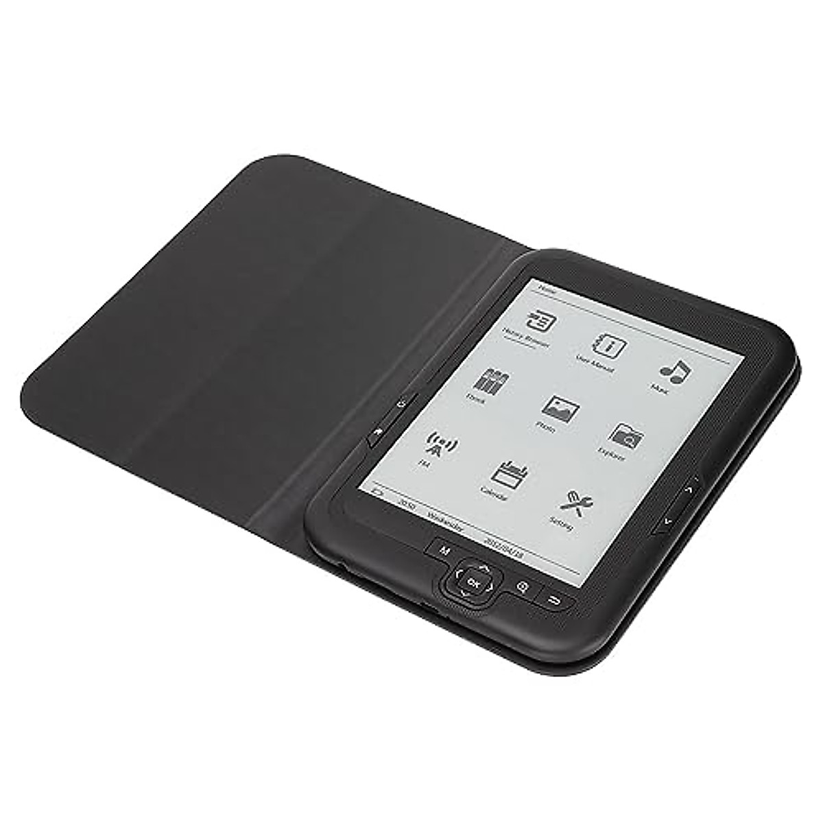 E Reader with Electronic Ink Screen, Headphone and Leather Case, Portable 6 Inch 800x600 Resolution Display E Book Reader, Electronic Digital Book Read, Support 32GB TF Card (16GB)