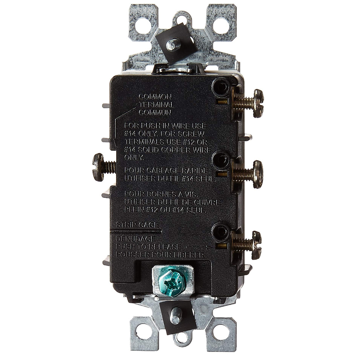 Leviton 1755-W 15 Amp, 120 Volt, Decora Single-Pole, AC Combination Switch, Commercial Grade, Non-Grounded, White, EA